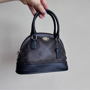 Coach | Bags | Coach Mini Cora Signature Domed Satchel In Leather And ...